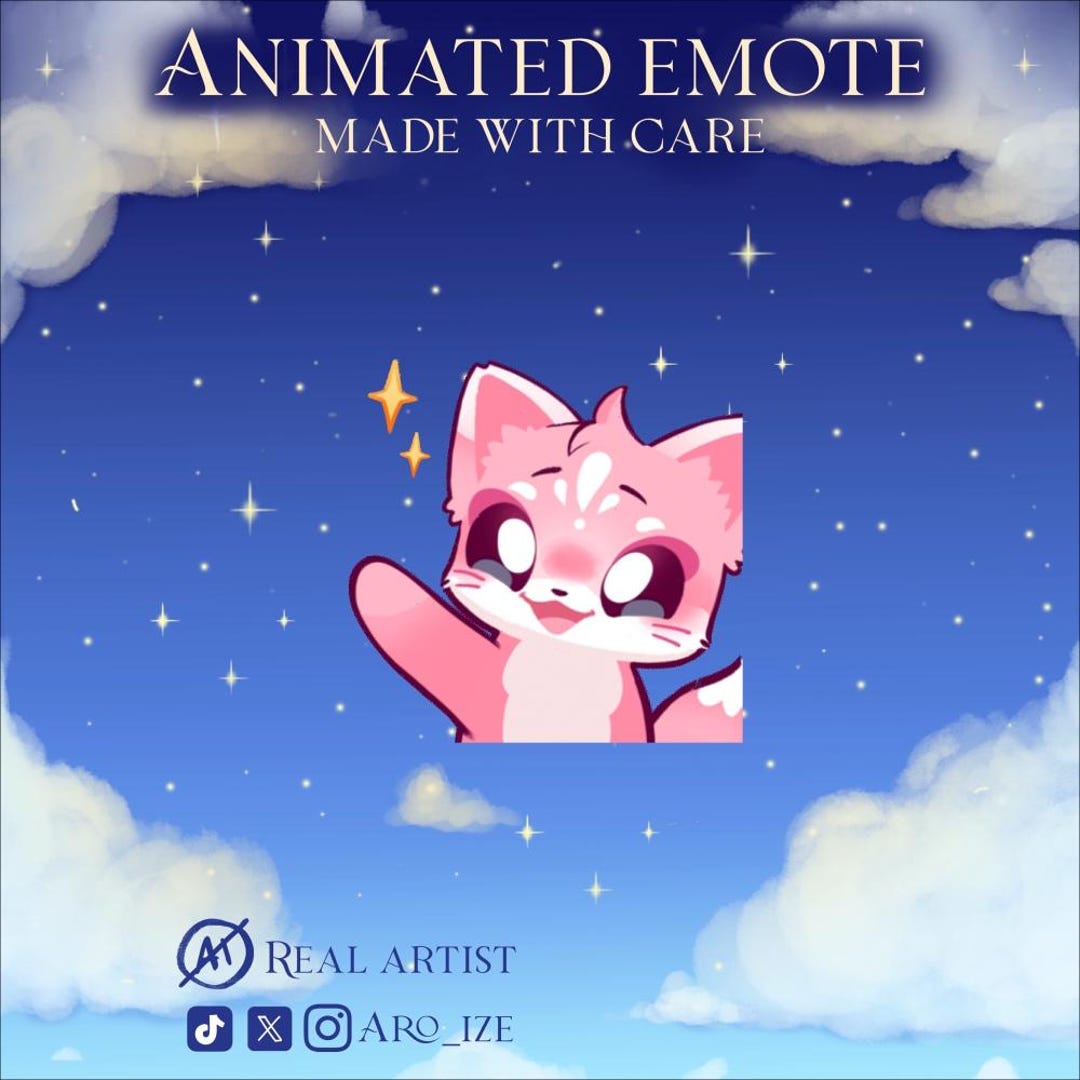 Sakura Kitsune Twitch Emote Pack Animated Fox Fox Spirit Emotes for ...
