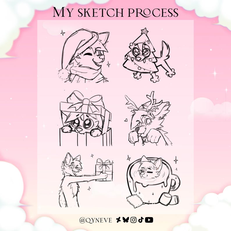 Christmas Male Canine YCH Bases Emote/sticker Pack | Furry Twitch ...