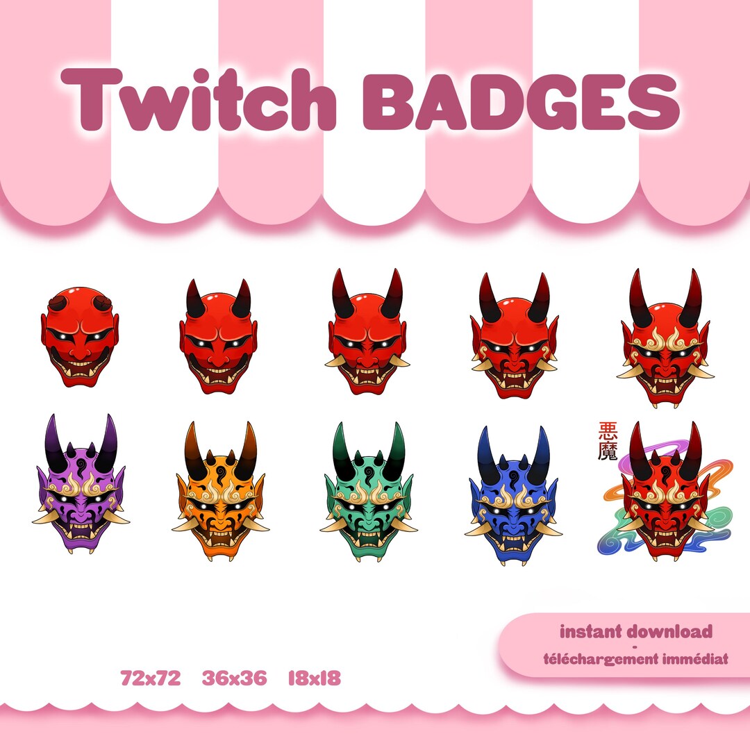 Kabuki Masks - 10 Badges - Etsy