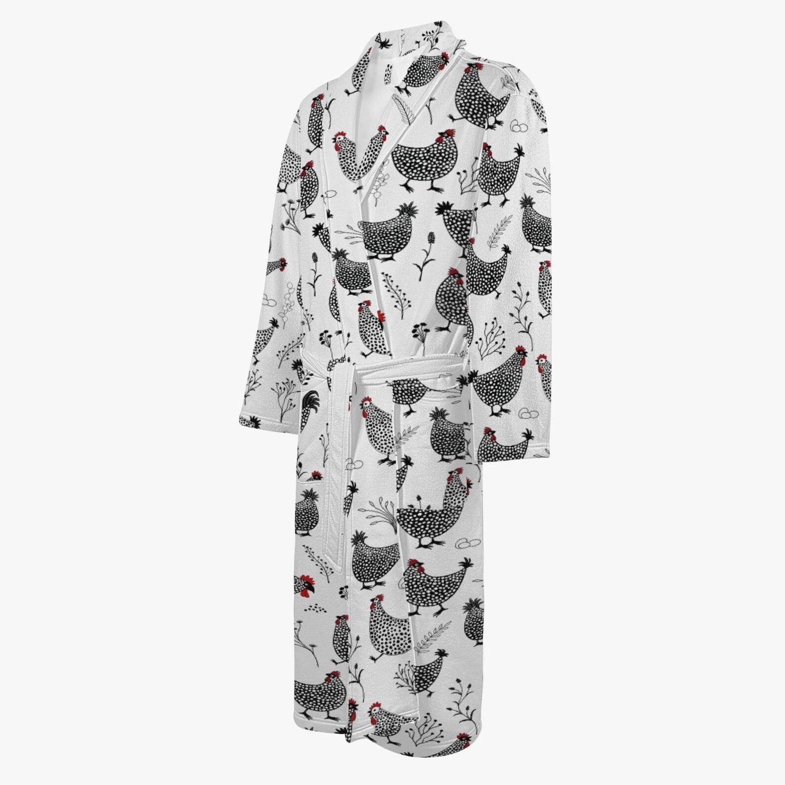 Cozy Chicken Design Bathrobe for Women | Chicken Pattern Dressing Gown ...