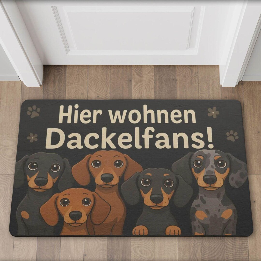 Doormat Dachshund Fans, Funny Doormat With Dachshunds, Gift for Dog ...