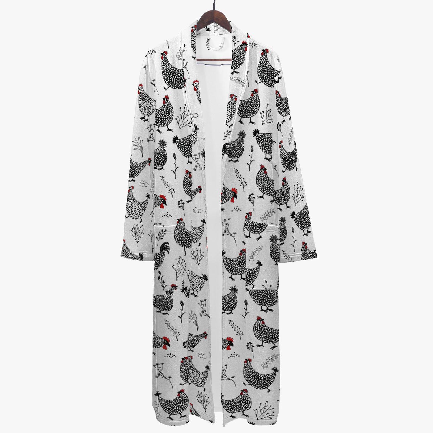 Cozy Chicken Design Bathrobe for Women | Chicken Pattern Dressing Gown ...