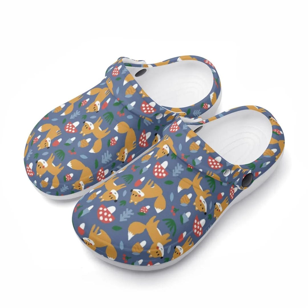 Fox Design Clogs Shoes Women - Men - Forest Animal Children's Slippers ...