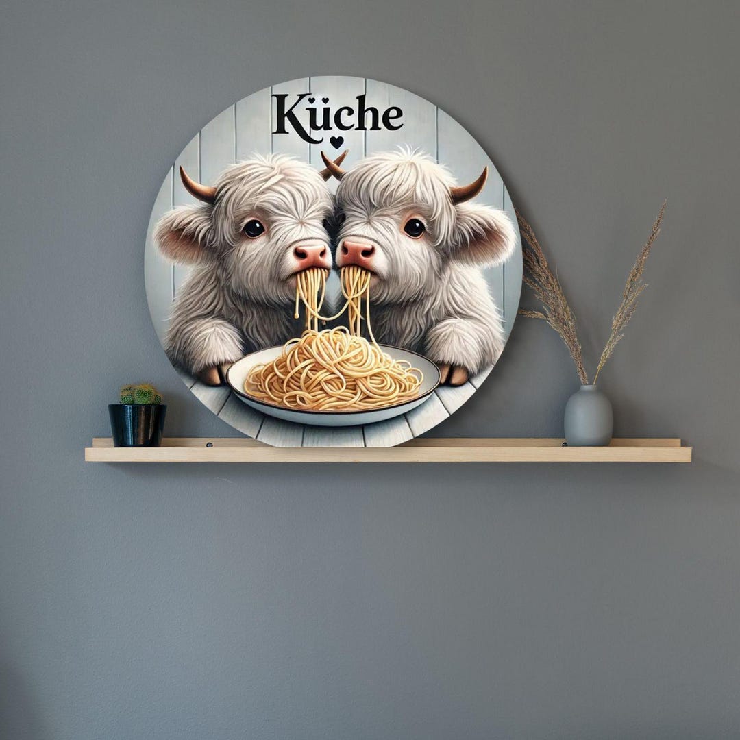 Rustic Wooden Sign, Door Sign With Highland Cow, Decorative Sign for ...