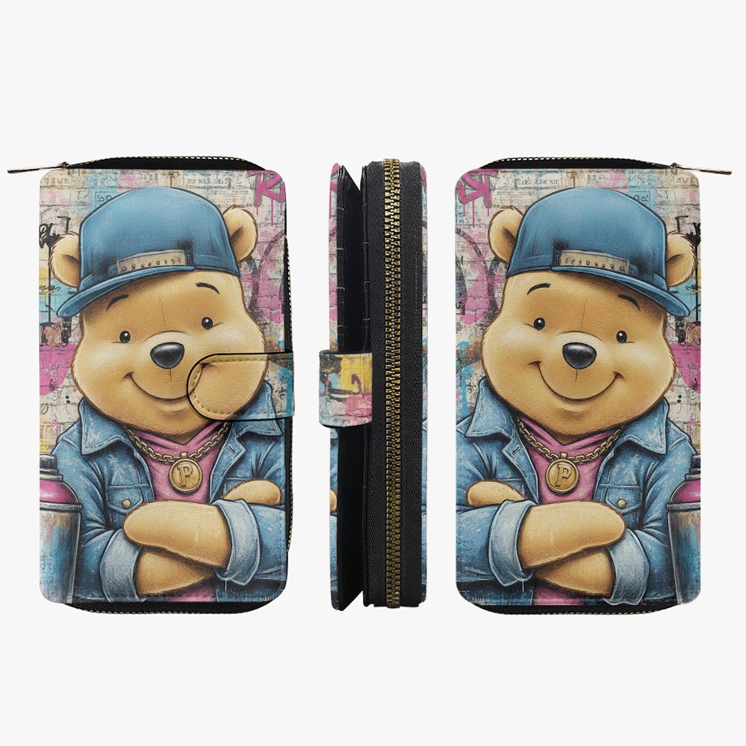 Winnie the Pooh Wallet in Hip Hop Style, Cute Women's Wallet With Bear ...