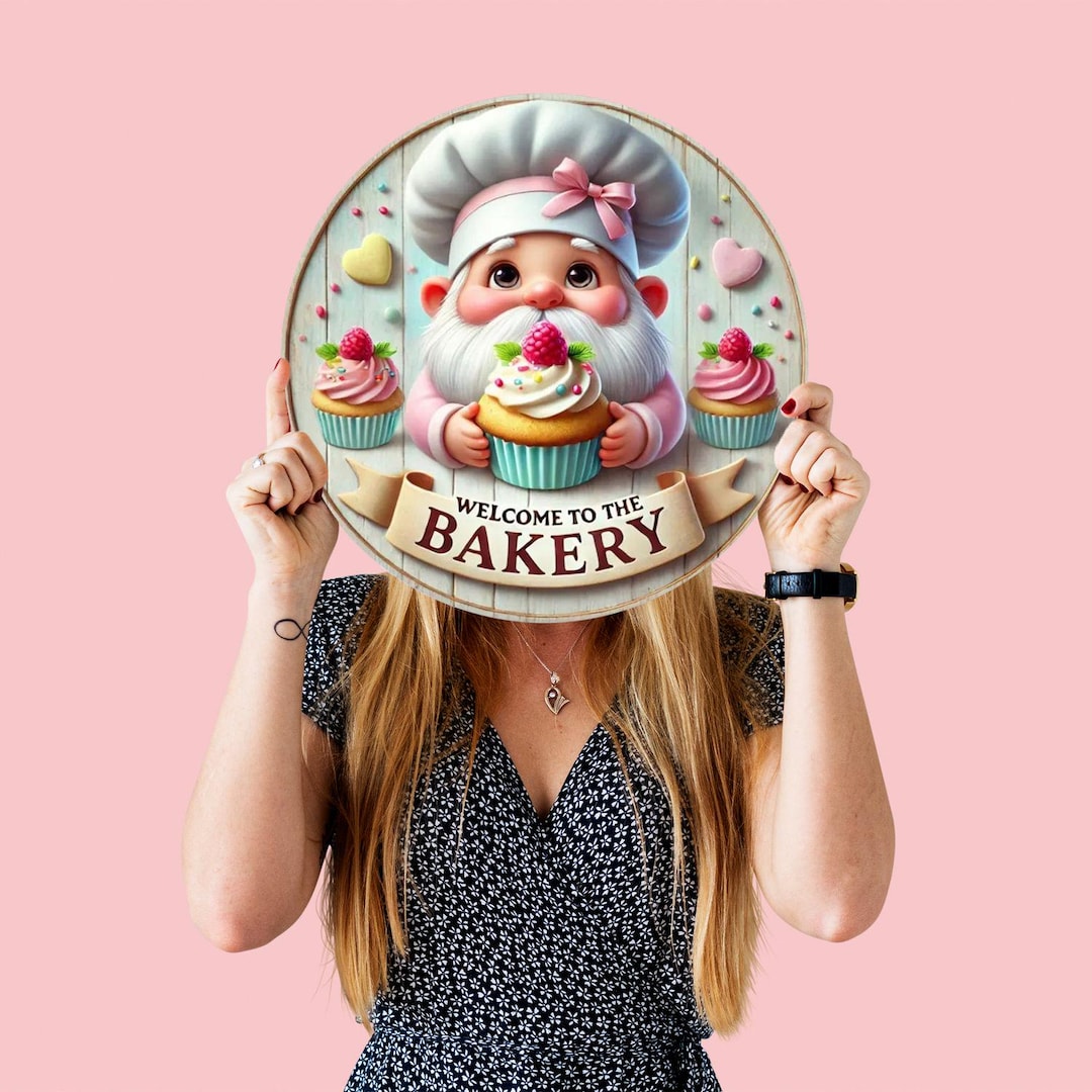 Wooden Sign "welcome Bakery" – Round Door Sign With Saying – Decorative ...