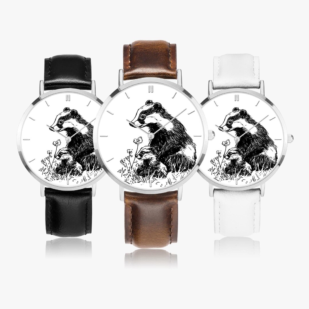 Animal Badger Watch for Women and Girls – Forest Animal Watch With Faux ...
