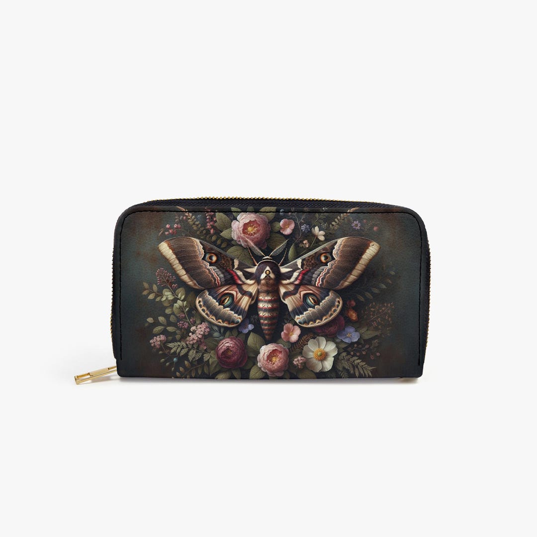 Cottagecore Moth Wallet for Women, Vintage Boho Wallet, Dark Academia ...
