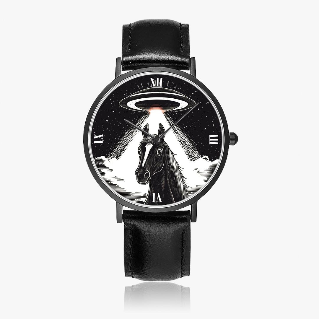 UFO Horse Watch Women – Vintage Watch With Leather Strap ...