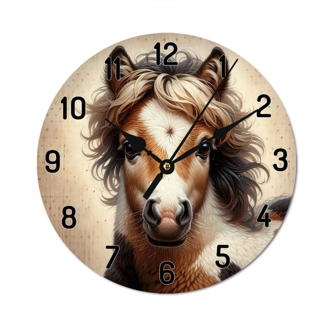 Horse Clock Wood, Children's Room Clock Horses, Wall Clock for Horse ...