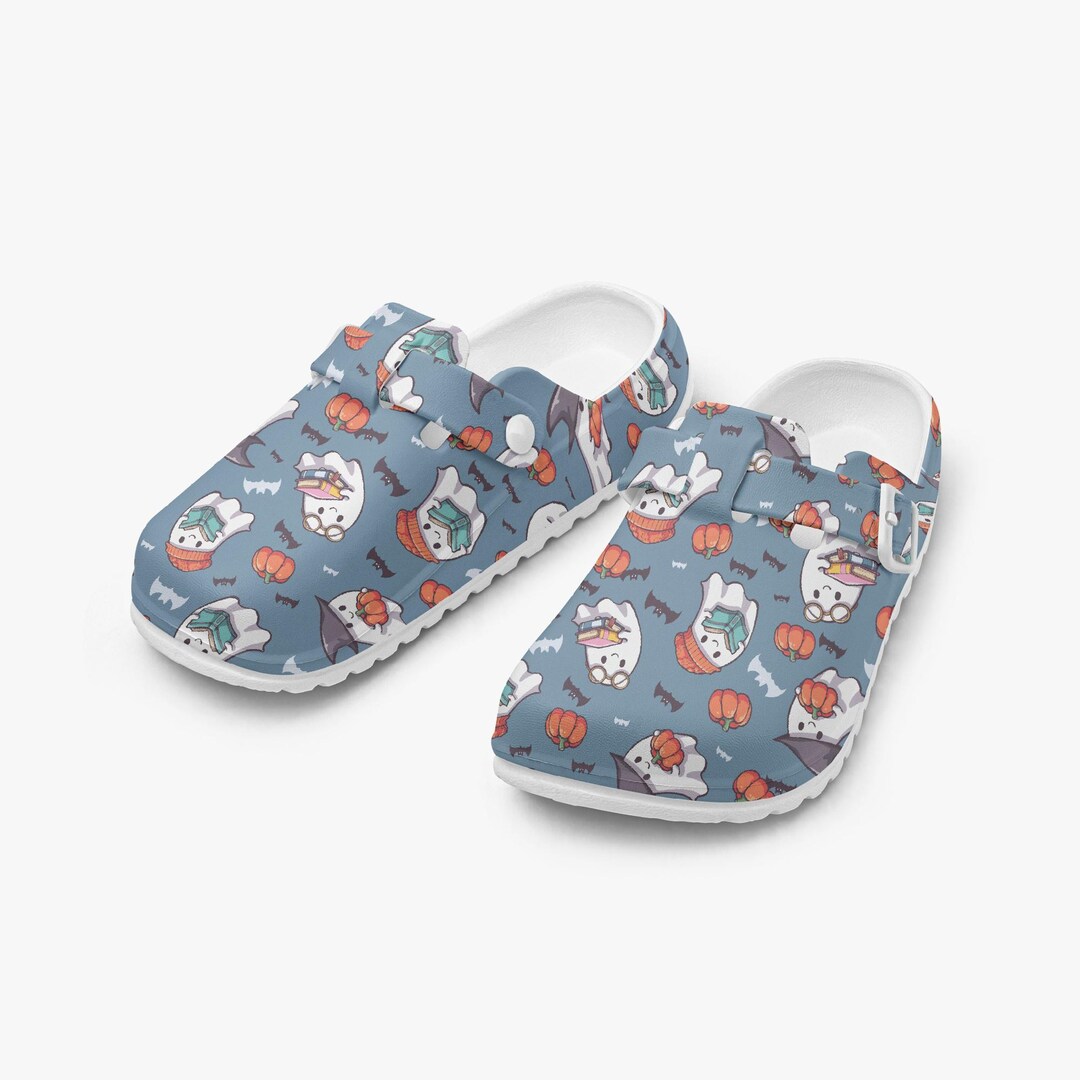 Halloween Clogs With Ghost Motif, Funny Work Clogs for Women, Nurse ...
