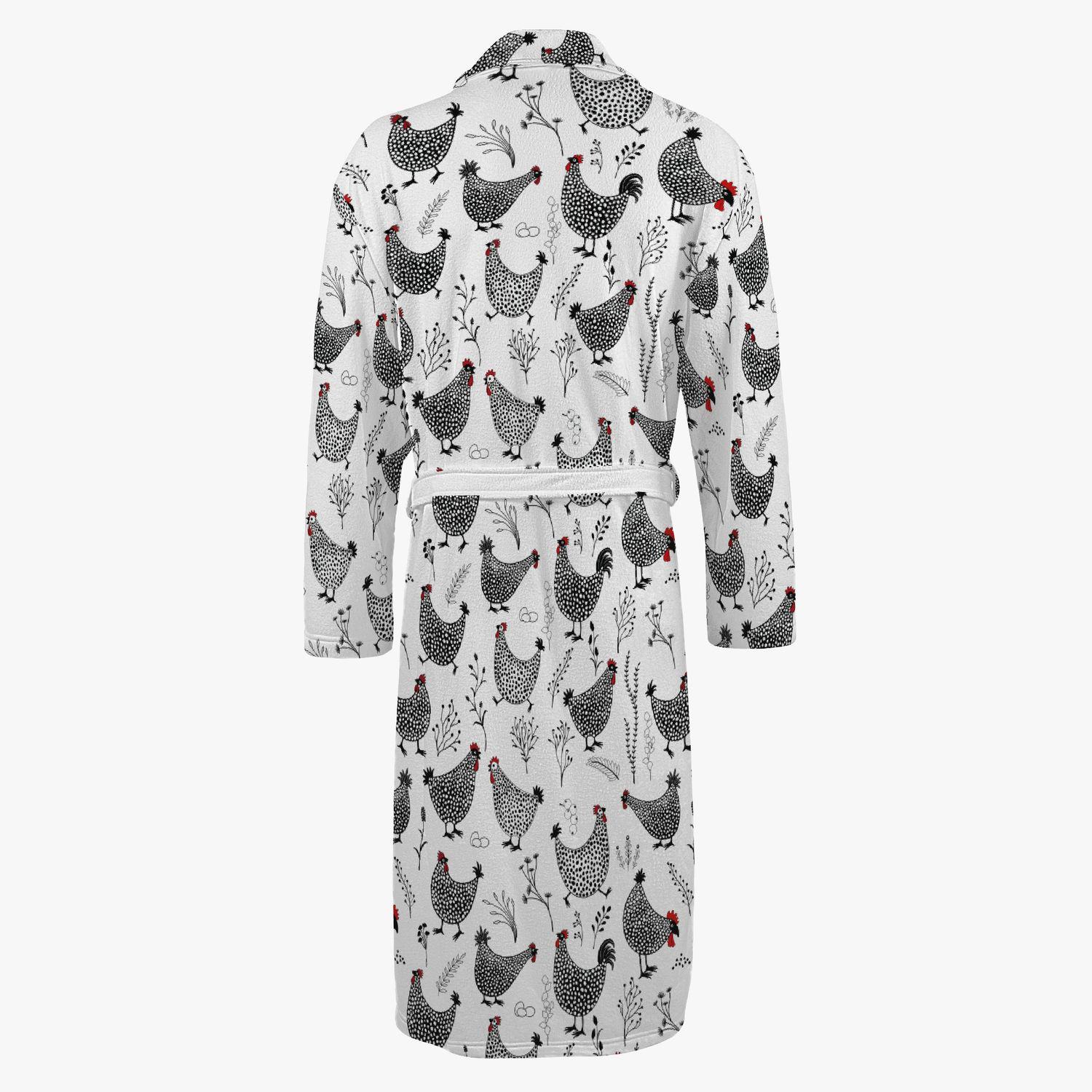 Cozy Chicken Design Bathrobe for Women | Chicken Pattern Dressing Gown ...