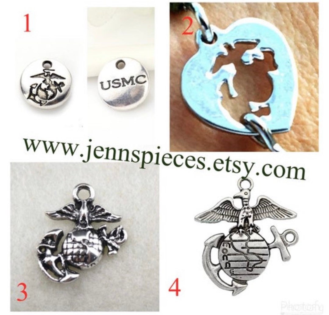 EGA Charm Only Eagle Globe Anchor for Boot Band Bracelet Marines Usmc ...