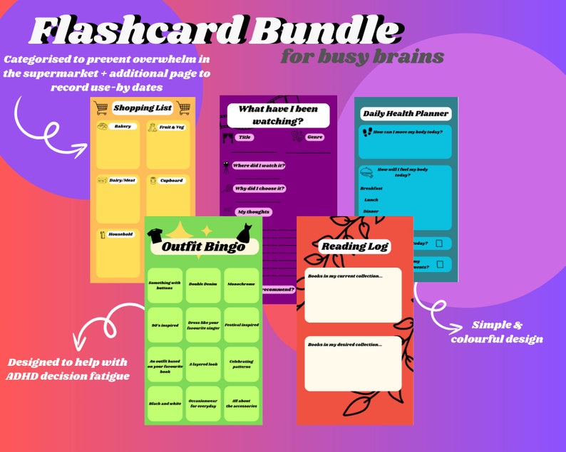 Printable Flashcard/digital Tracker Bundle for ADHD - Etsy
