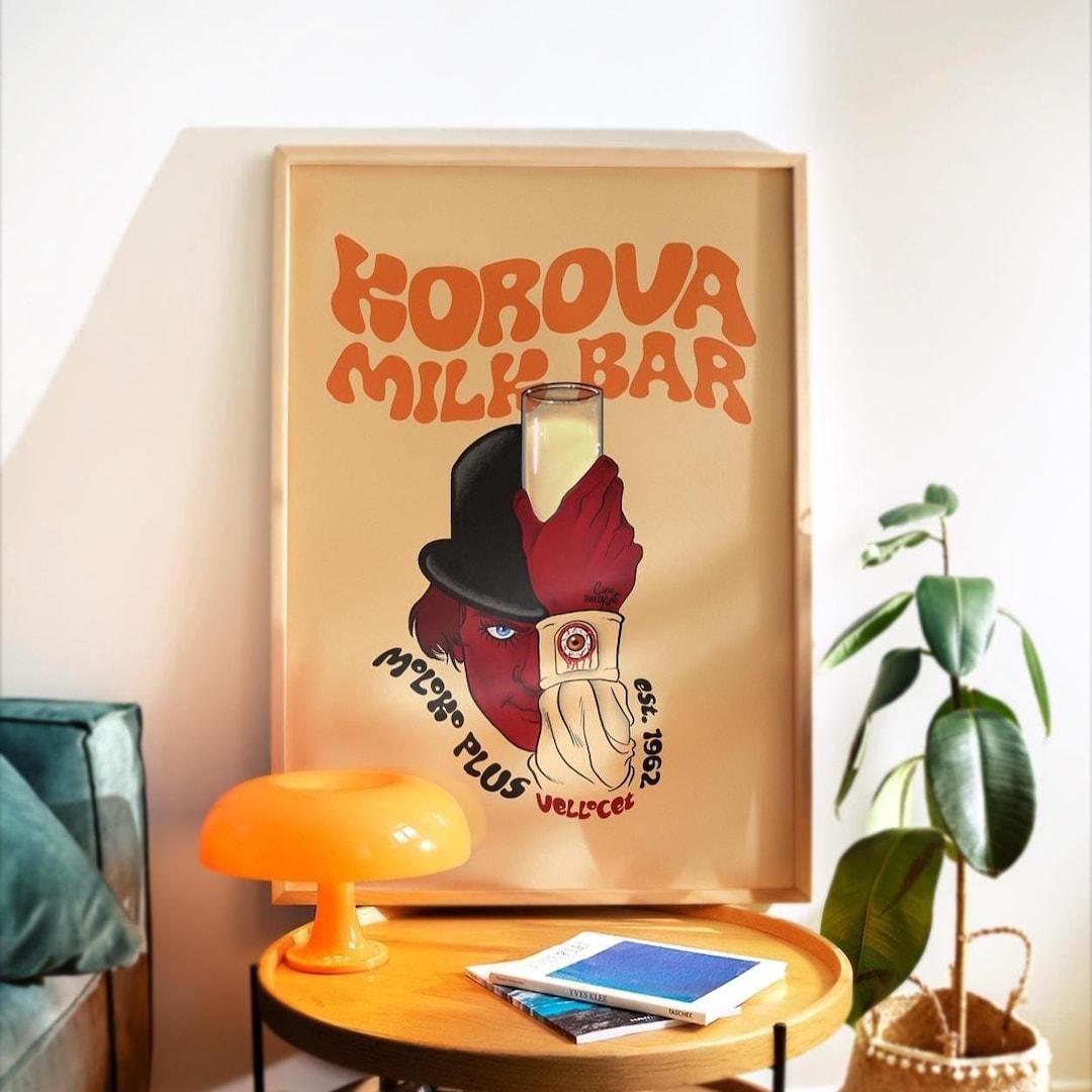 Korova Milk Bar Unique Artwork, A Clockwork Orange Poster, Kubrick Fan ...