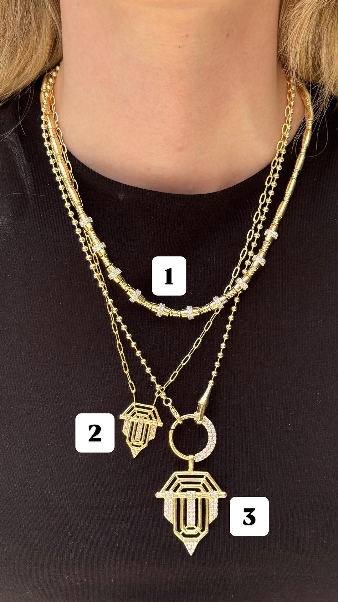 Serenay Sarikaya Necklace Necklace Trigon Strip Pendant Necklace ...