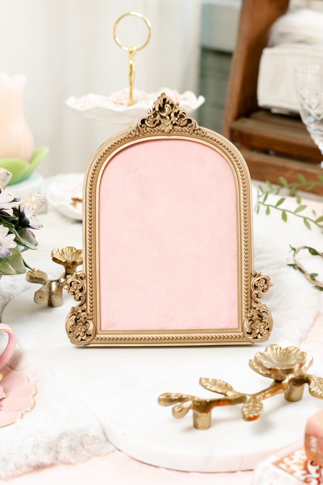 The Gilded Arch Pinboard Velvet Blush Pink - Etsy