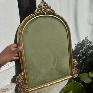 The Gilded Arch Pinboard Velvet Sage - Etsy