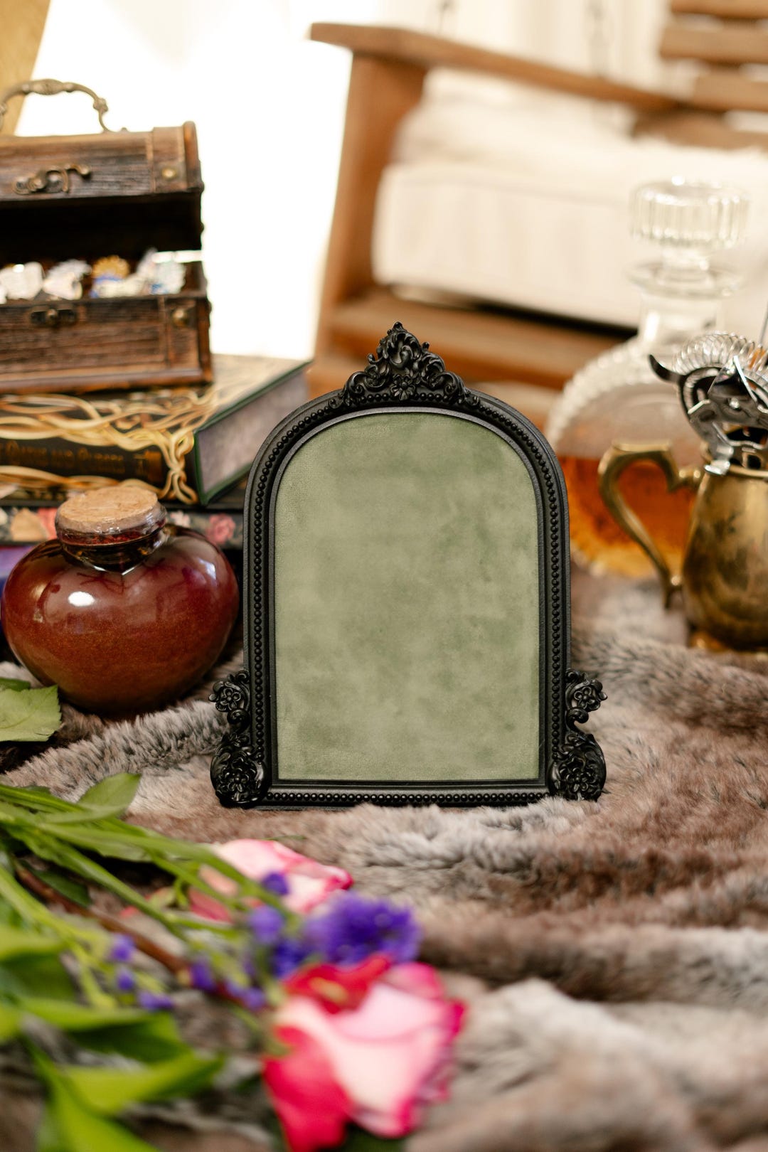 The Onyx Arch Pinboard Velvet Sage - Etsy