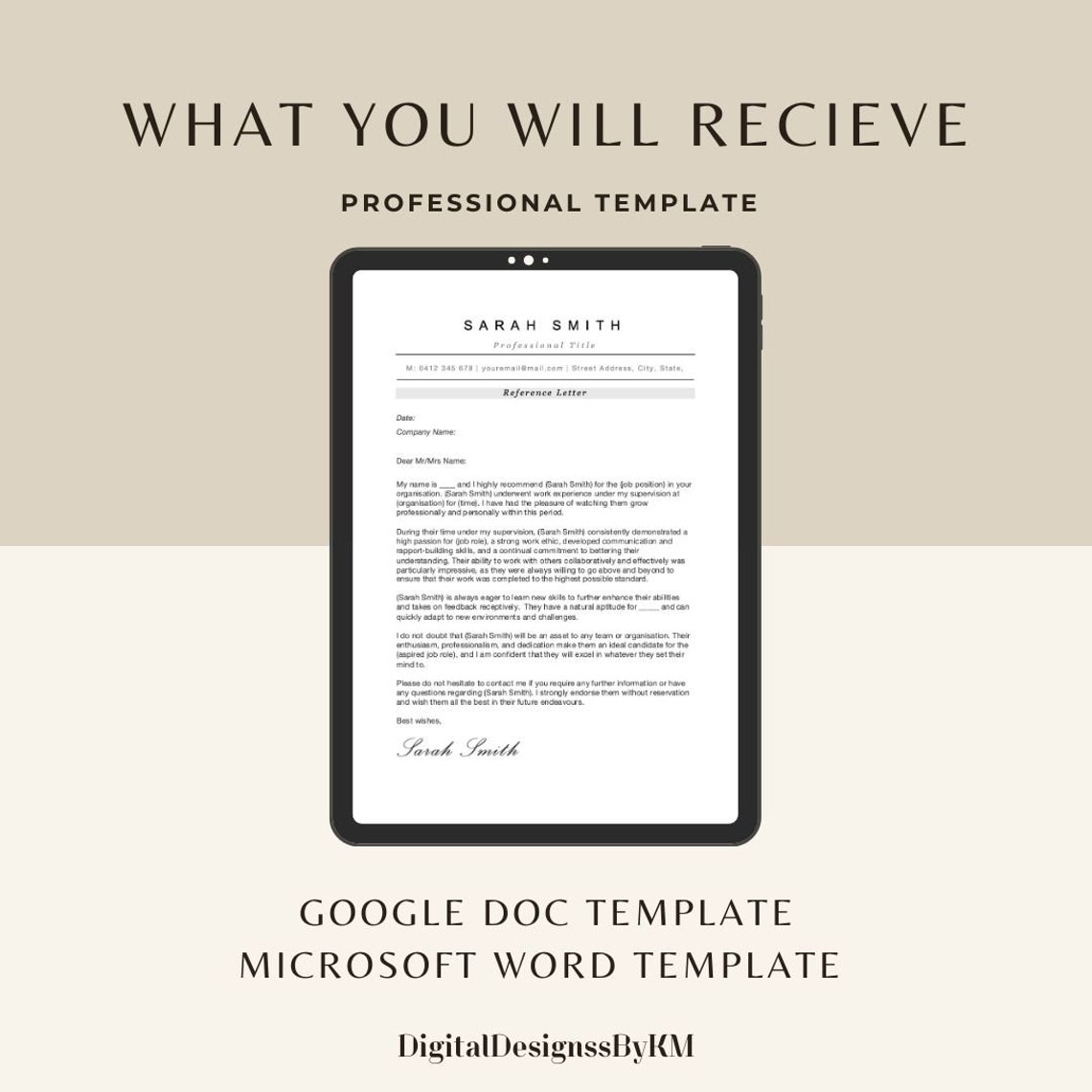 Character Reference Letter Template for Word and Google Docs - Etsy