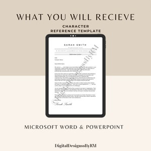 Character Reference Letter Template for Word and Google Docs - Etsy