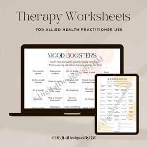 Mood Boosting Activity Worksheet, Mental Health Worksheet, Activity ...