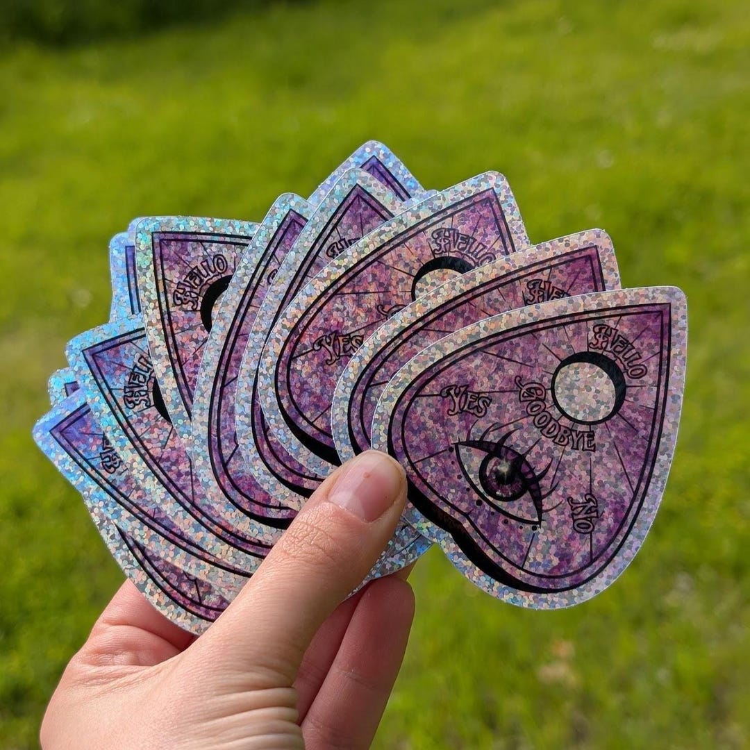 Hello/goodbye Planchette Glitter Sticker - Etsy