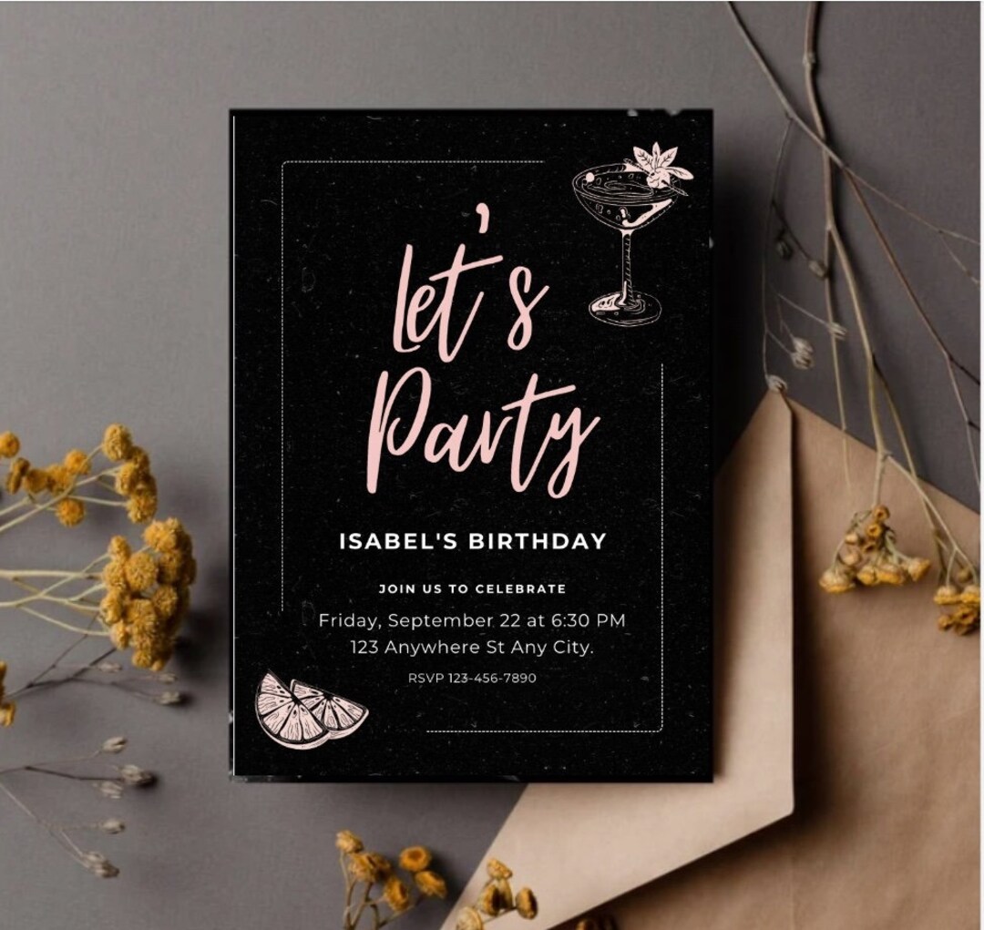 EDITABLE Classy Birthday Invitation Template - Etsy