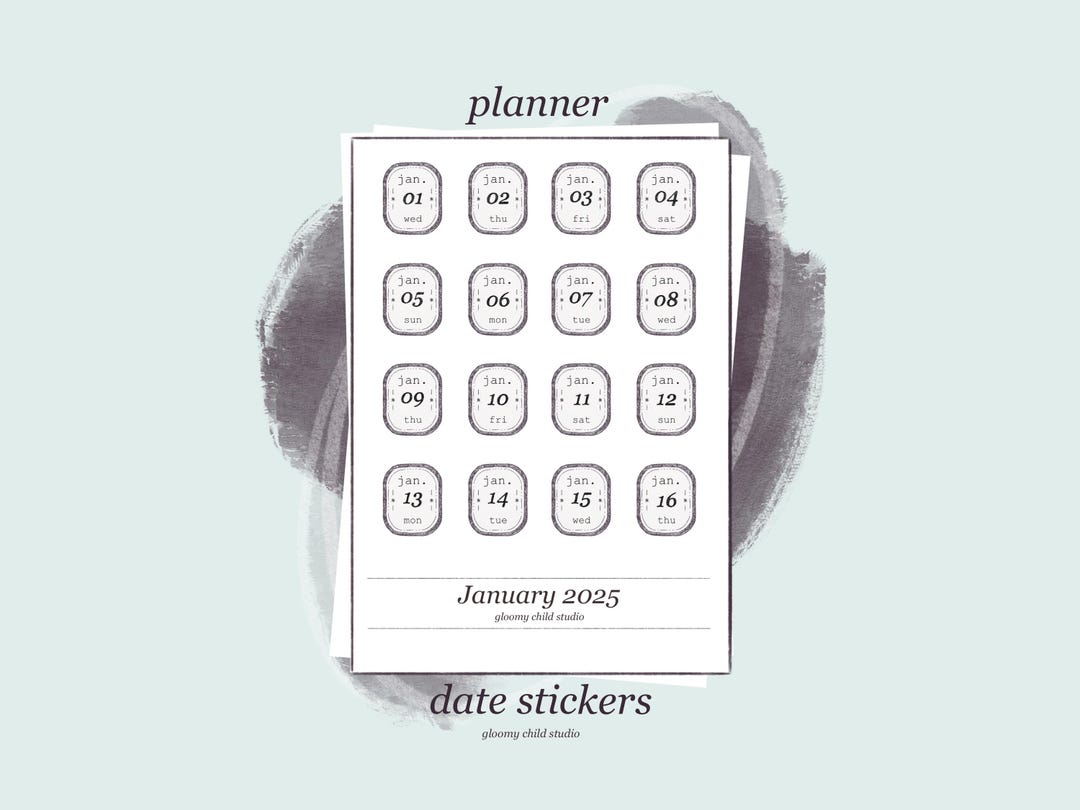 2025 Date Stickers 6-month Bundle (jan-june) | Calendar Daily Stickers ...
