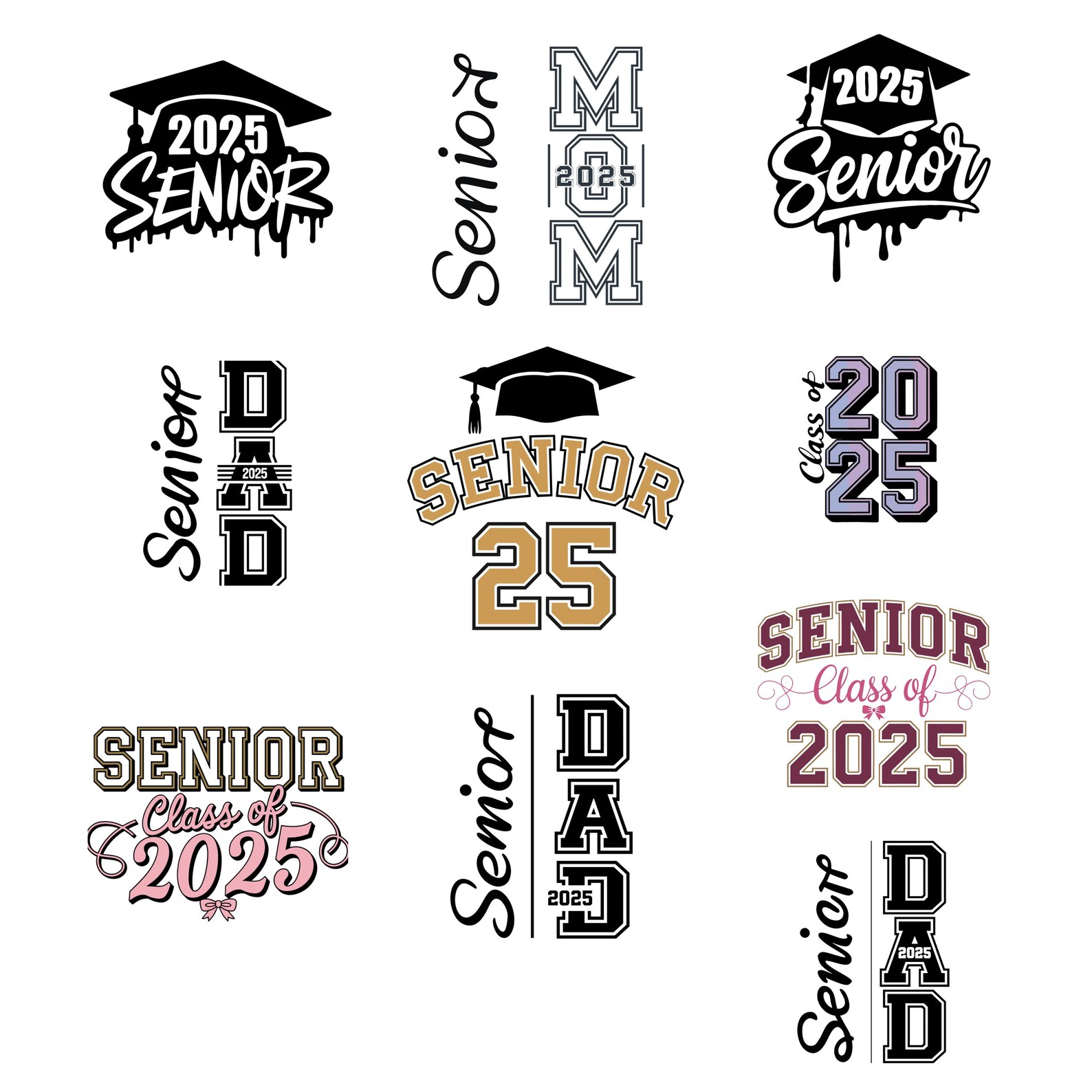 Graduation Svg Png, Proud Graduate 2025 Design Bundle, Senior Cap Class ...