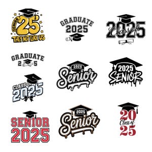 Graduation Svg Png, Proud Graduate 2025 Design Bundle, Senior Cap Class ...