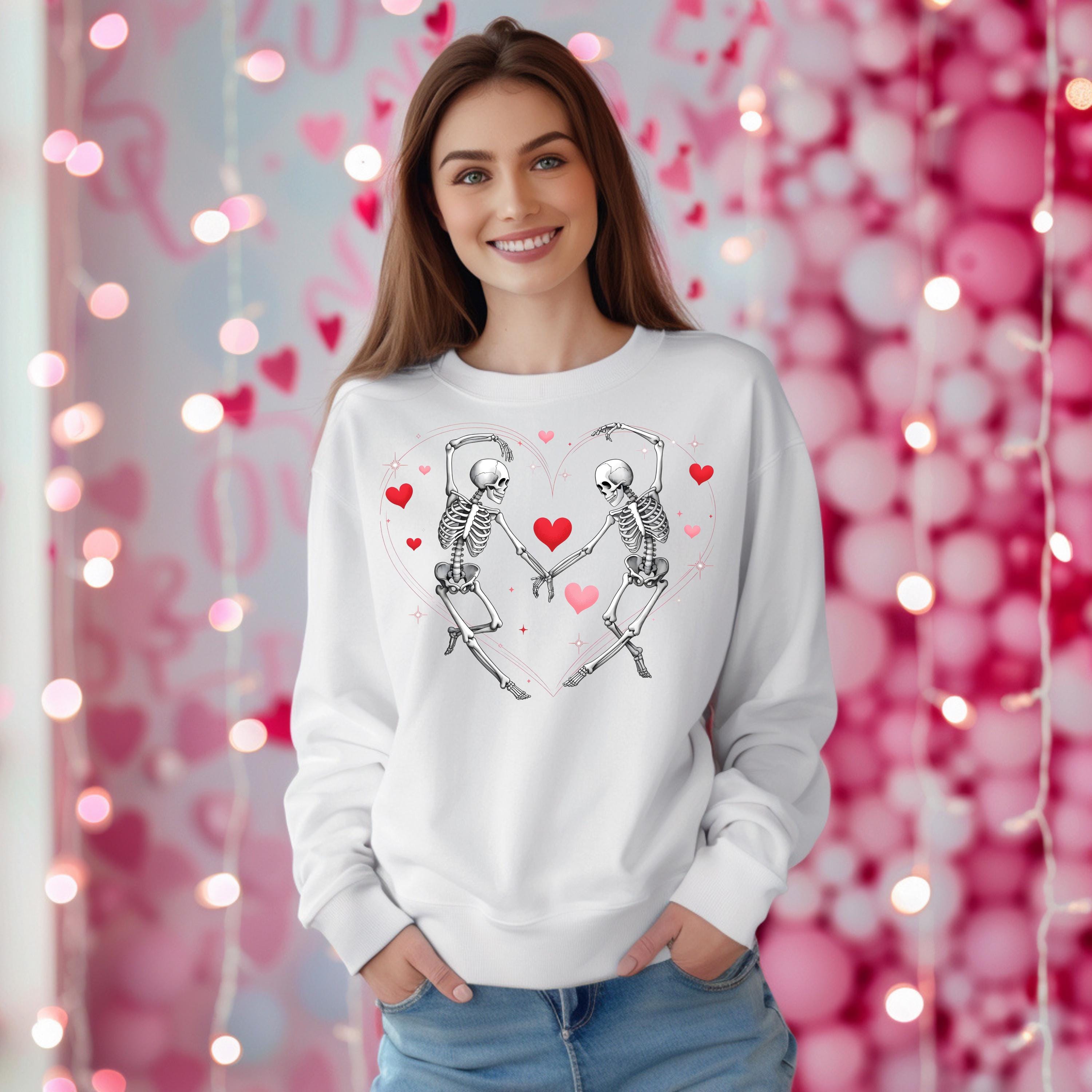 Valentine Skeletons Love PNG, Gothic Valentine Clipart, Skeleton Couple ...