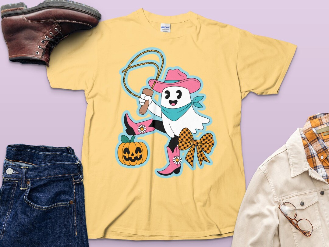 Cowboy Ghost Halloween PNG | Lasso, Pumpkin, Boots (digital Download ...
