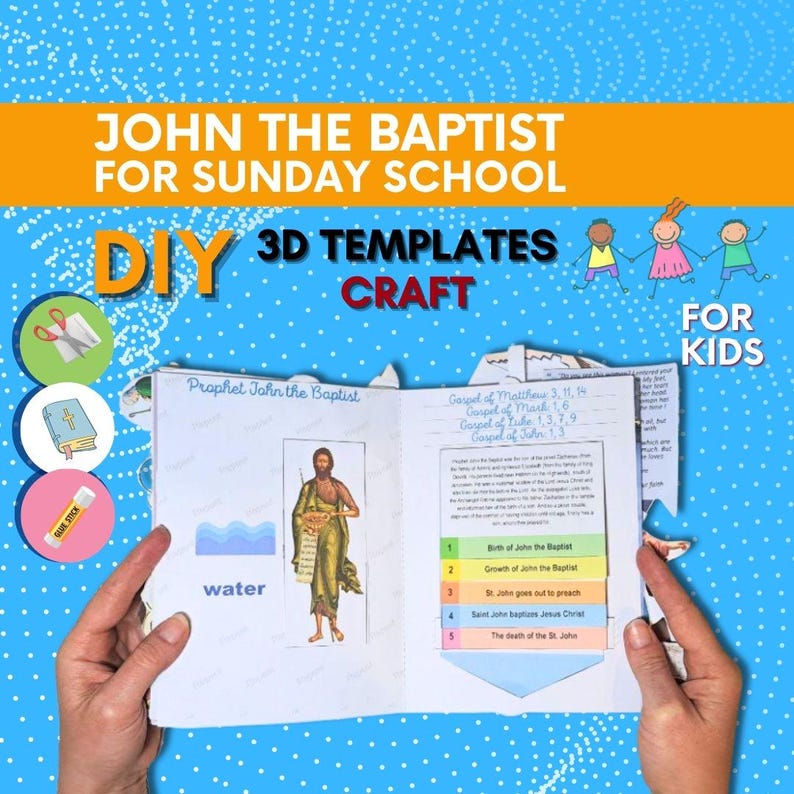 John the Baptist Craft, Sunday School Activity (printable Paper) - Etsy