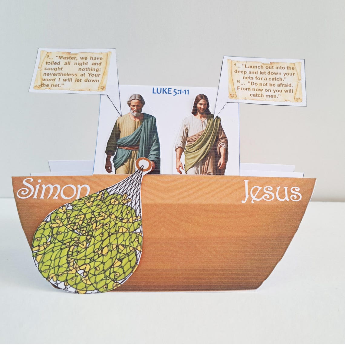 Jesus and Simon Peter in the Boat | Gospel of Luke 5 | Kids Activities ...