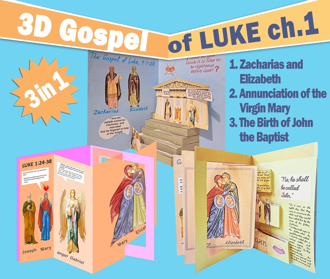 3 Paper Crafts for Gospel of Luke Chapret 1 | Sunday School Diary ...