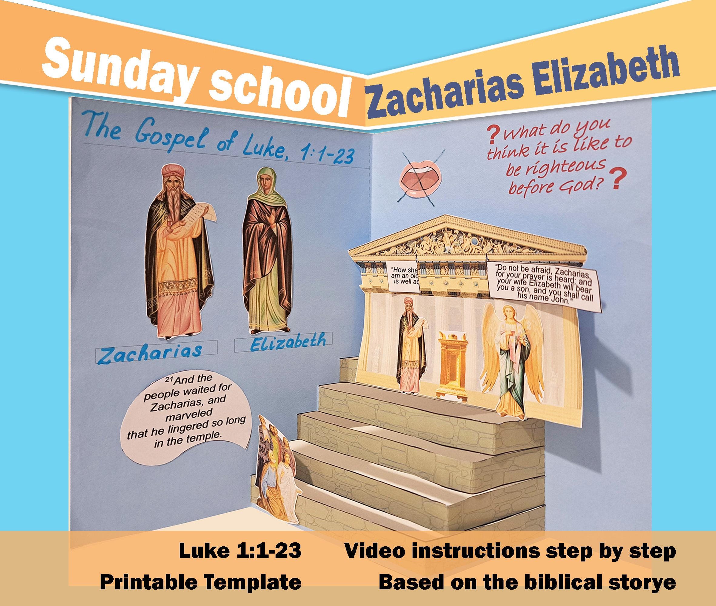Lesson for the Gospel of Luke | Zachariah and Elizabeth | Printable ...