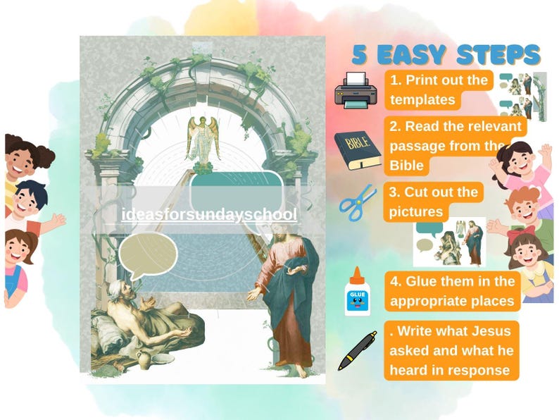 Jesus Heals at the Pool Craft for Kids – Printable Bible Activity ...