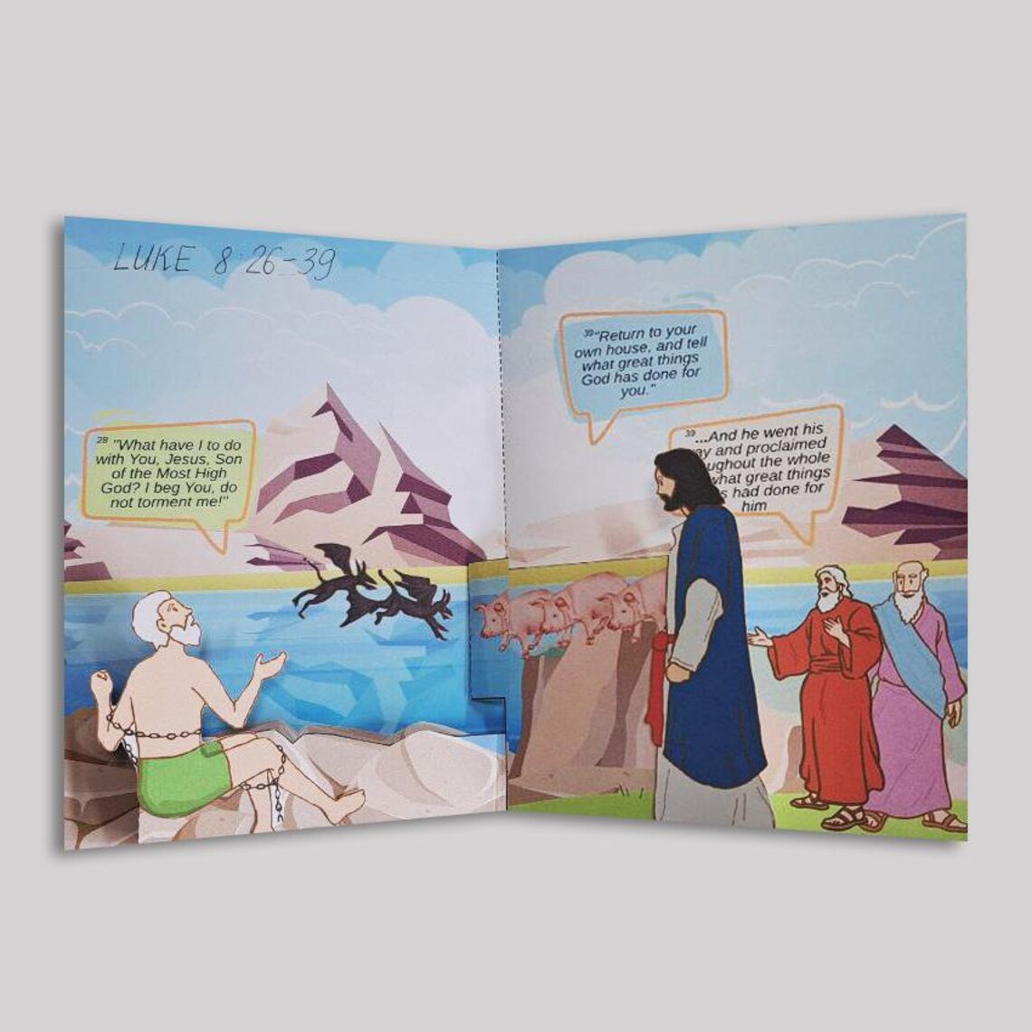 Jesus Heals a Demon-possessed Man 3D Craft, Sunday School, Bible Class ...