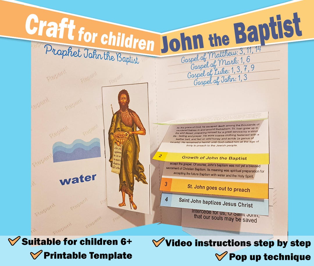 John the Baptist Lesson for Children, Orthodox Craft, Activity for ...