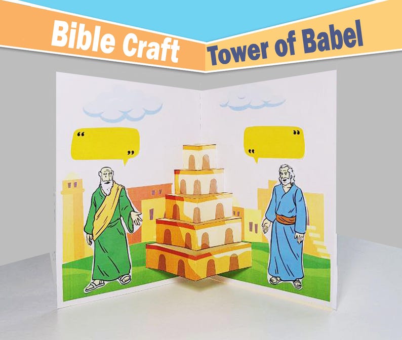 Tower of Babel Bible Story Printable, Sunday School Activity for Kids ...