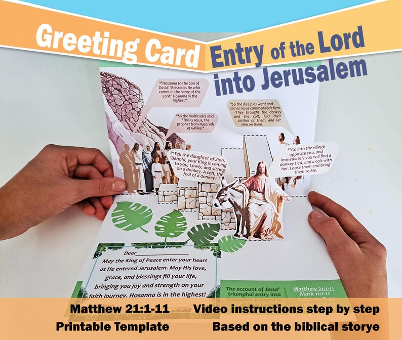 The Entry of the Lord Into Jerusalem | Christian Easter Craft for Kids ...