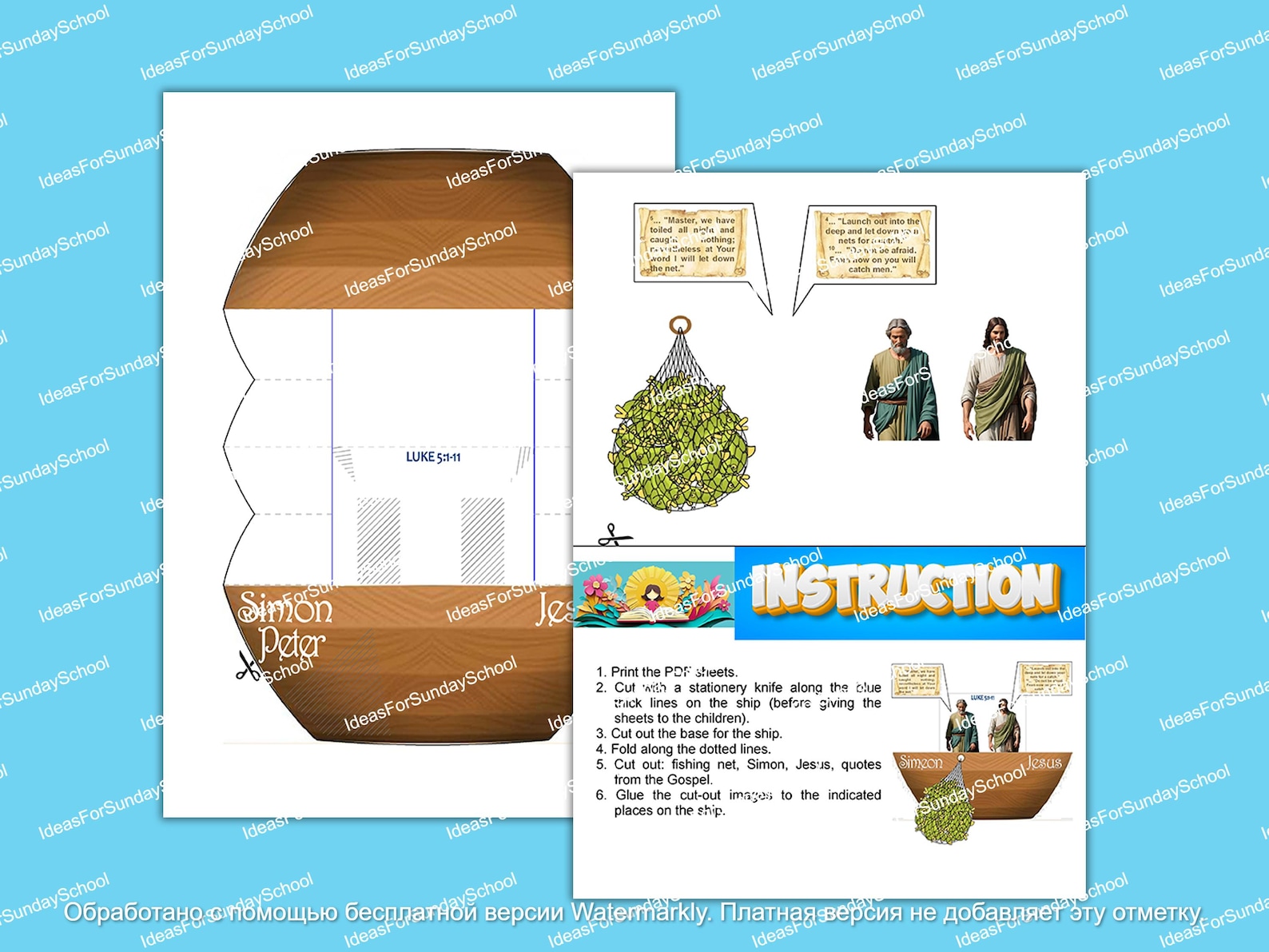 Jesus and Simon Peter in the Boat | Gospel of Luke 5 | Kids Activities ...