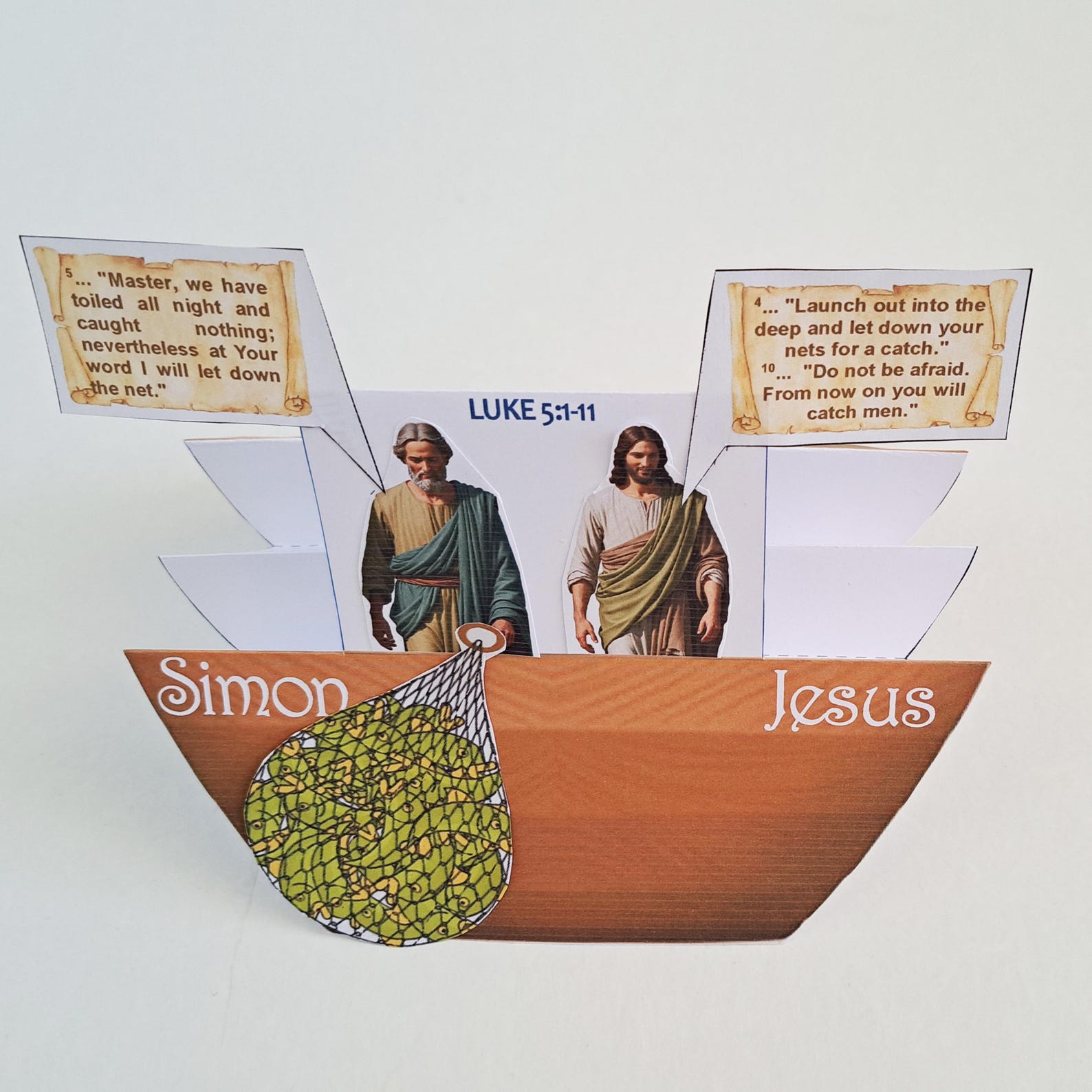 Jesus and Simon Peter in the Boat | Gospel of Luke 5 | Kids Activities ...