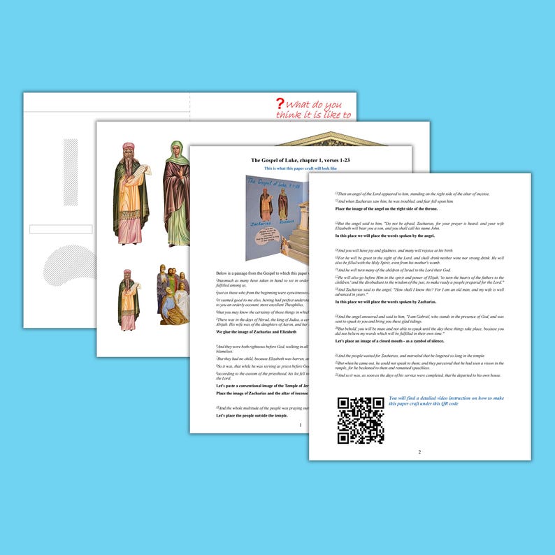 Zechariah and Elizabeth Pop-up Bible Story Craft (printable) - Etsy