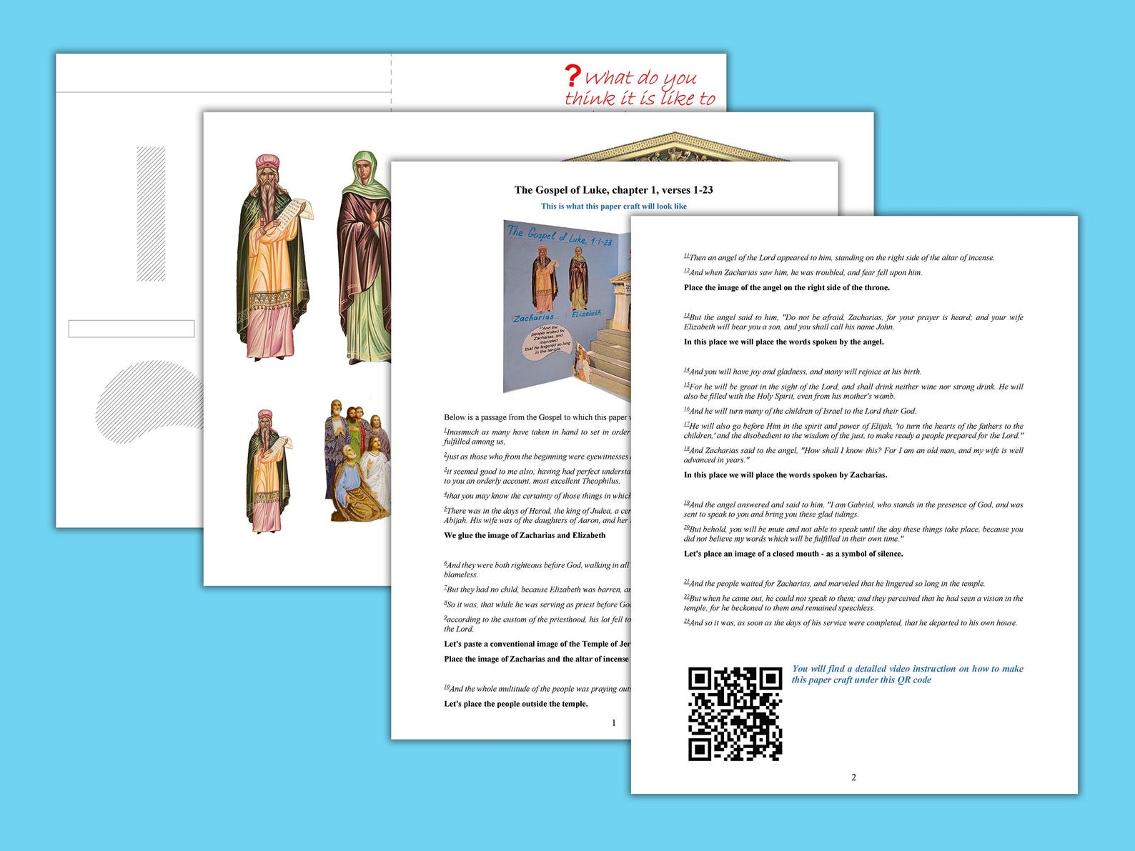 Lesson for the Gospel of Luke | Zachariah and Elizabeth | Printable ...