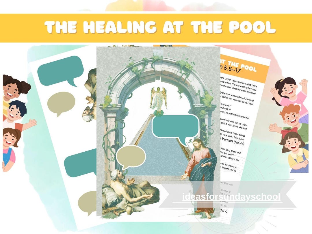 The Healing at the Pool for Kids Printable Bible Craft | John 5:1–17 ...
