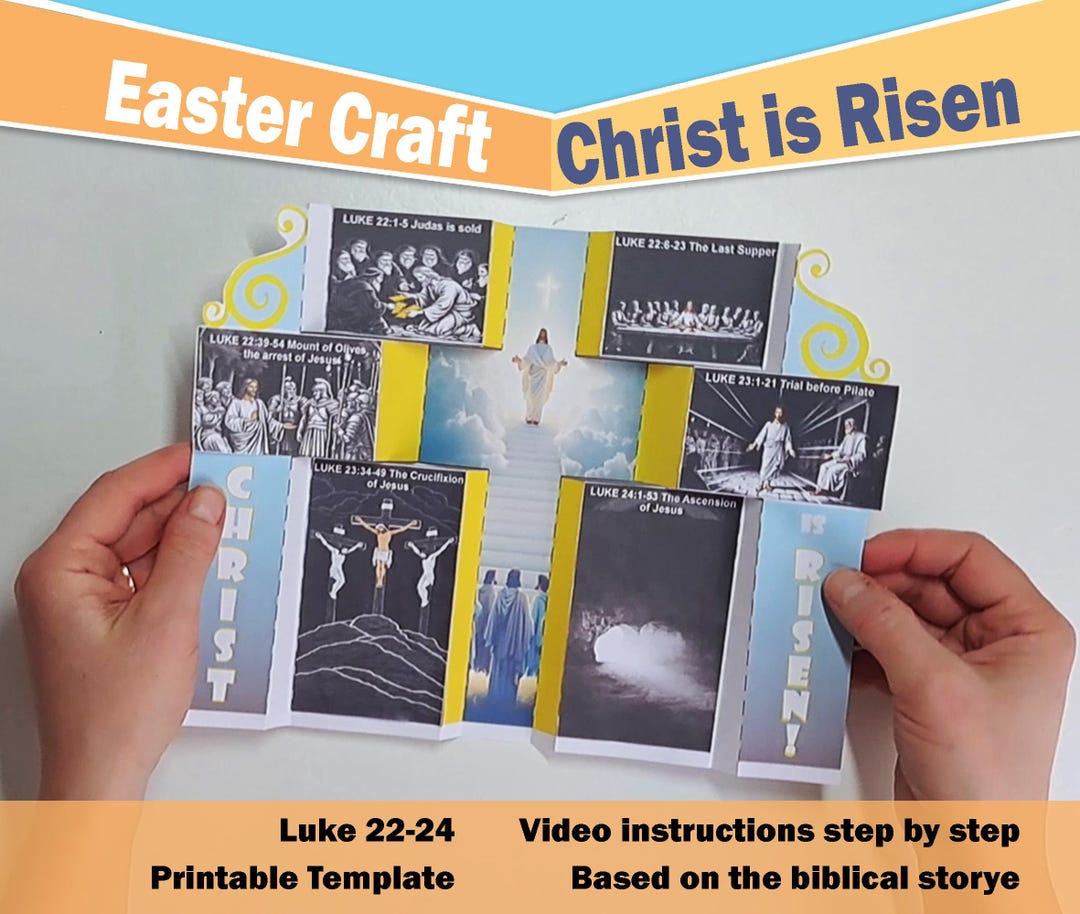 Christian Easter Sunday School Bible Craft, He is Risen Empty Tomb ...