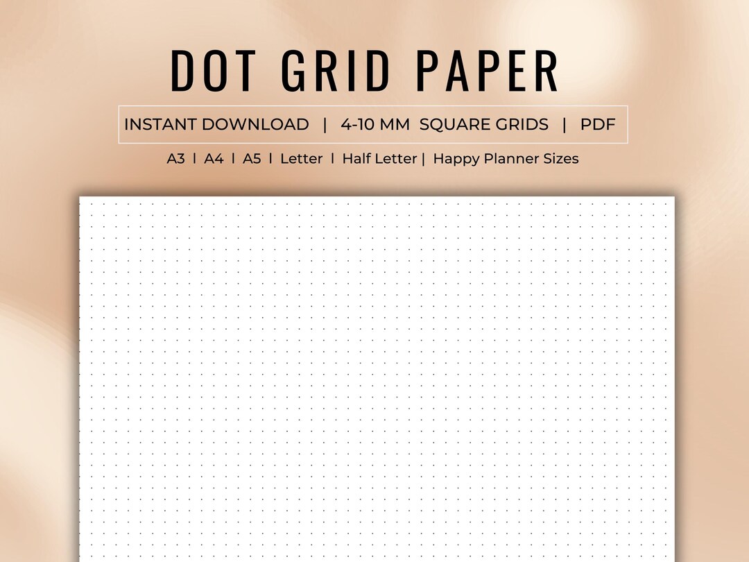 Dot Graph Paper Bundle, Dotted Grid Paper, Planner Insert, Grid Paper ...