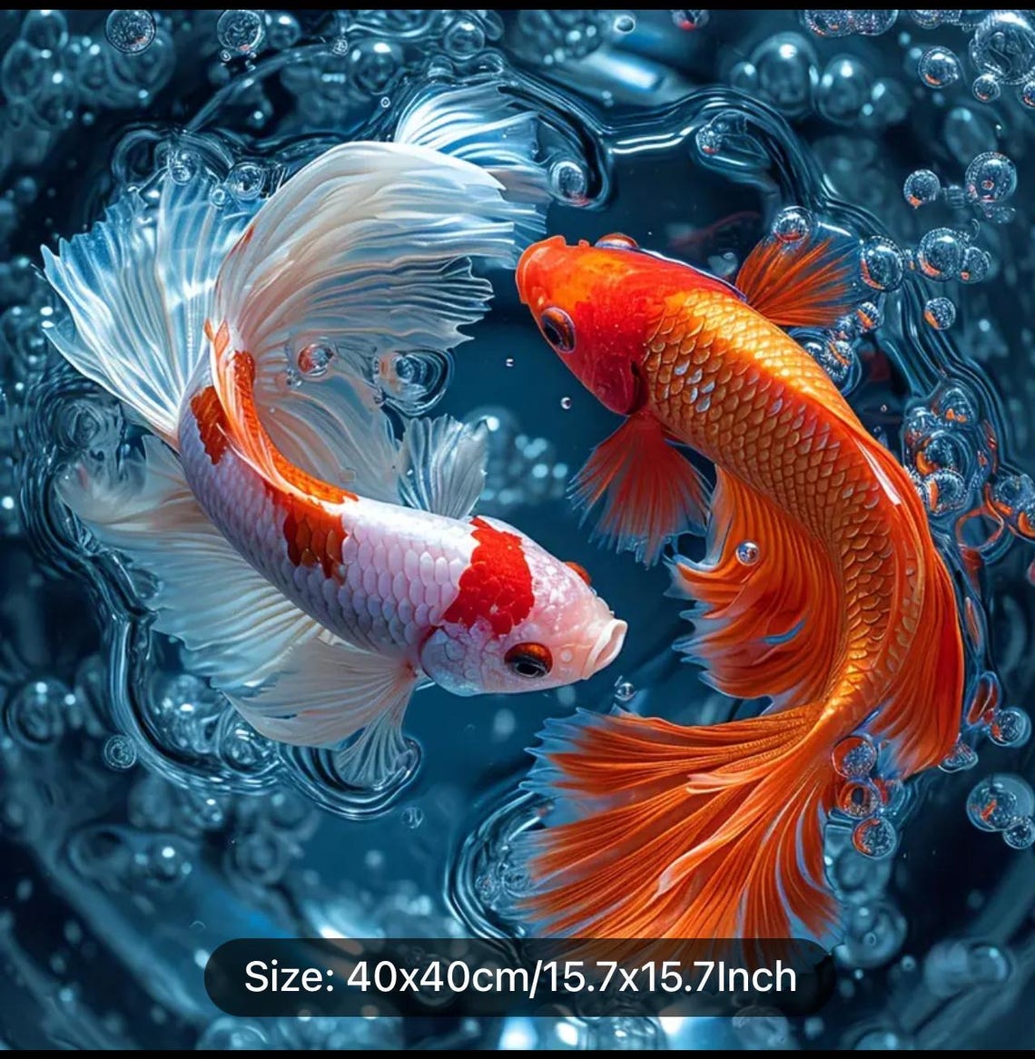 Koi Fish 5D DIY Diamond Art Painting Kits Full Canvas Rhinestone ...